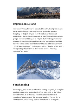 Lijiang yulong snow mountain scenic area | PDF