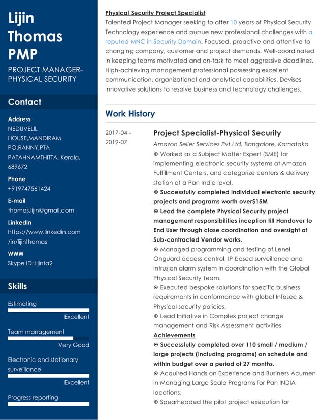 Lijin thomas security project manager | PDF