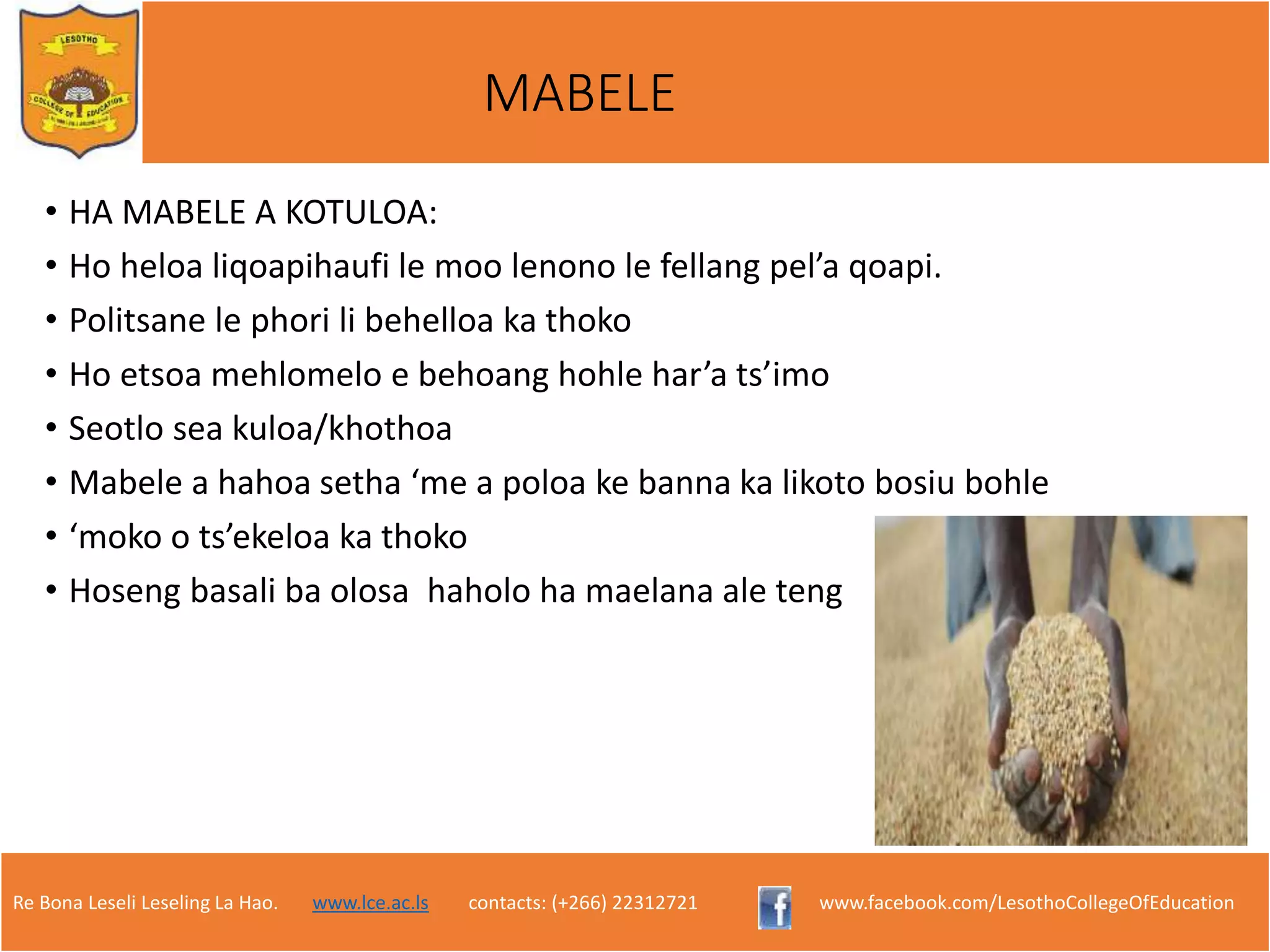 Lijo tsa basotho | PPTX