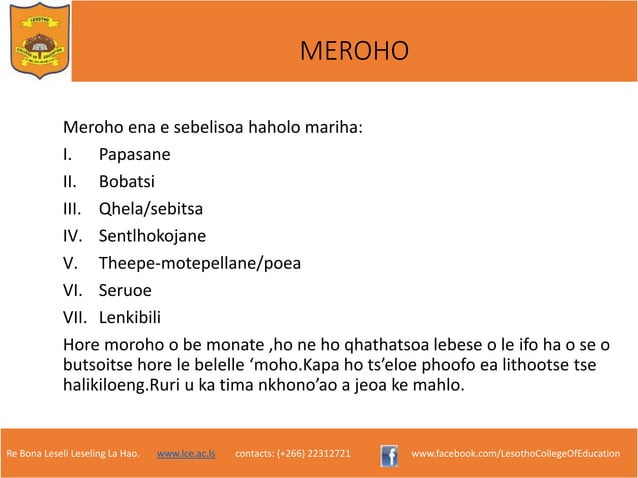 Lijo tsa basotho | PPTX