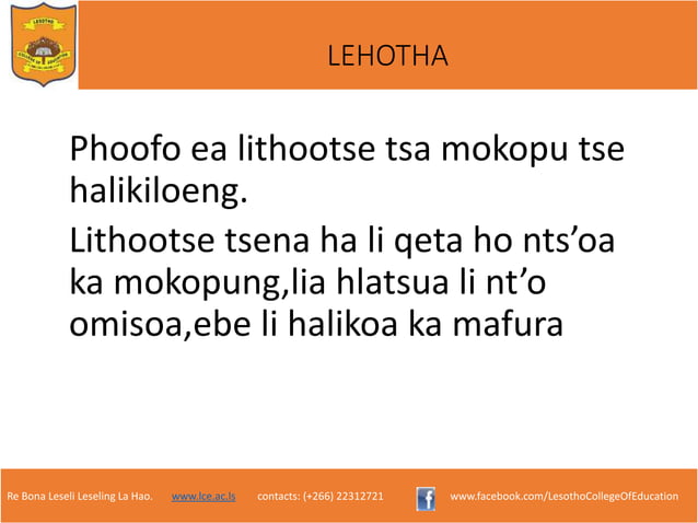 Lijo tsa basotho | PPTX