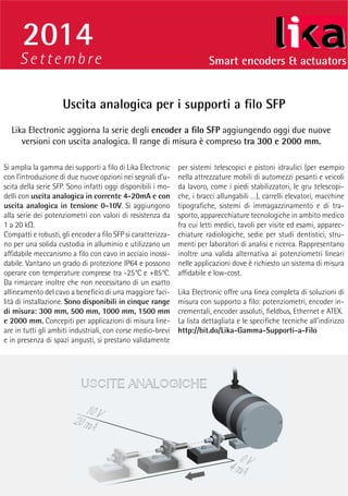 Newsletter Lika Electronic settembre 2014 in italiano | PDF