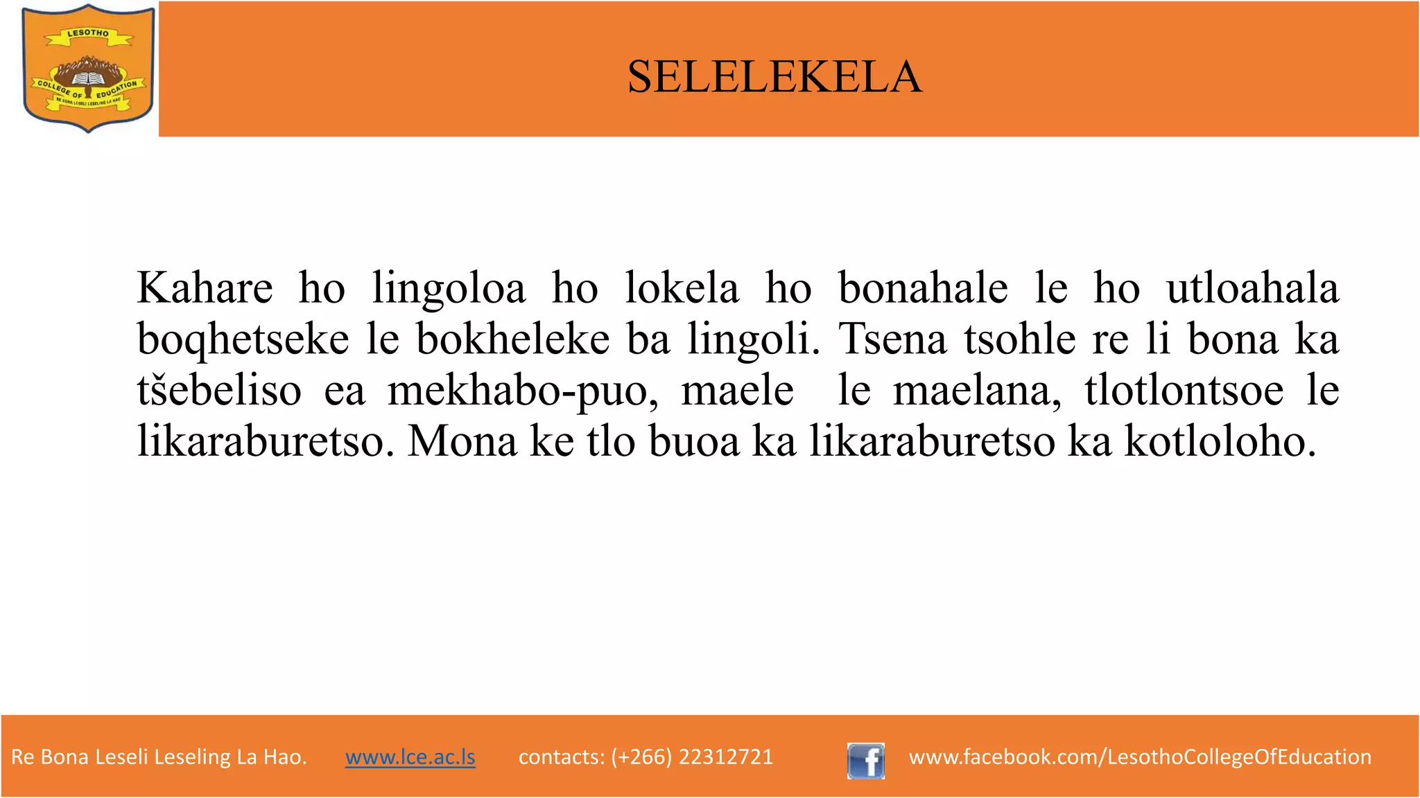 Likaraburetso | PPTX