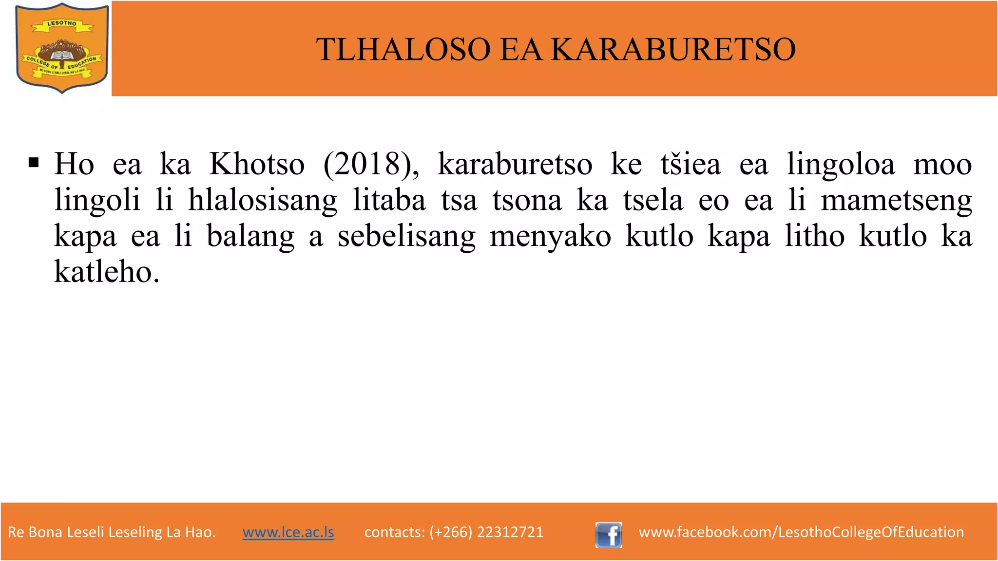 Likaraburetso | PPTX