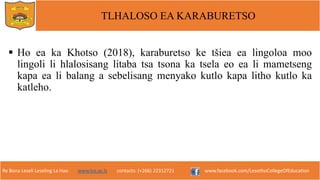 Likaraburetso | PPTX