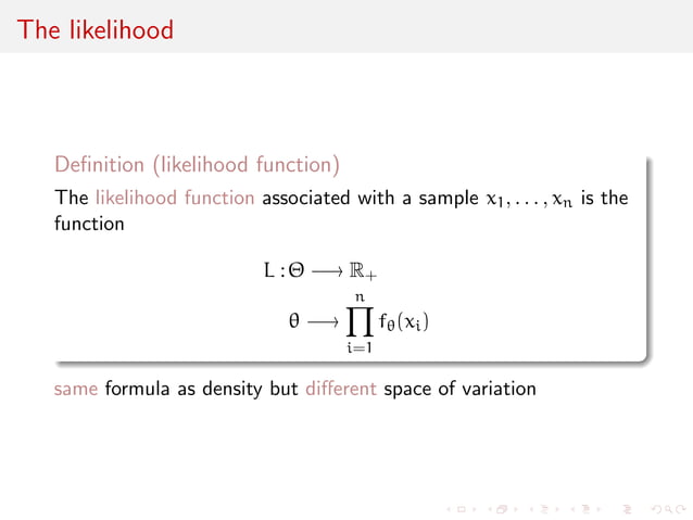 Statistics (1): estimation Chapter 3: likelihood function and likelihood estimation | PPT