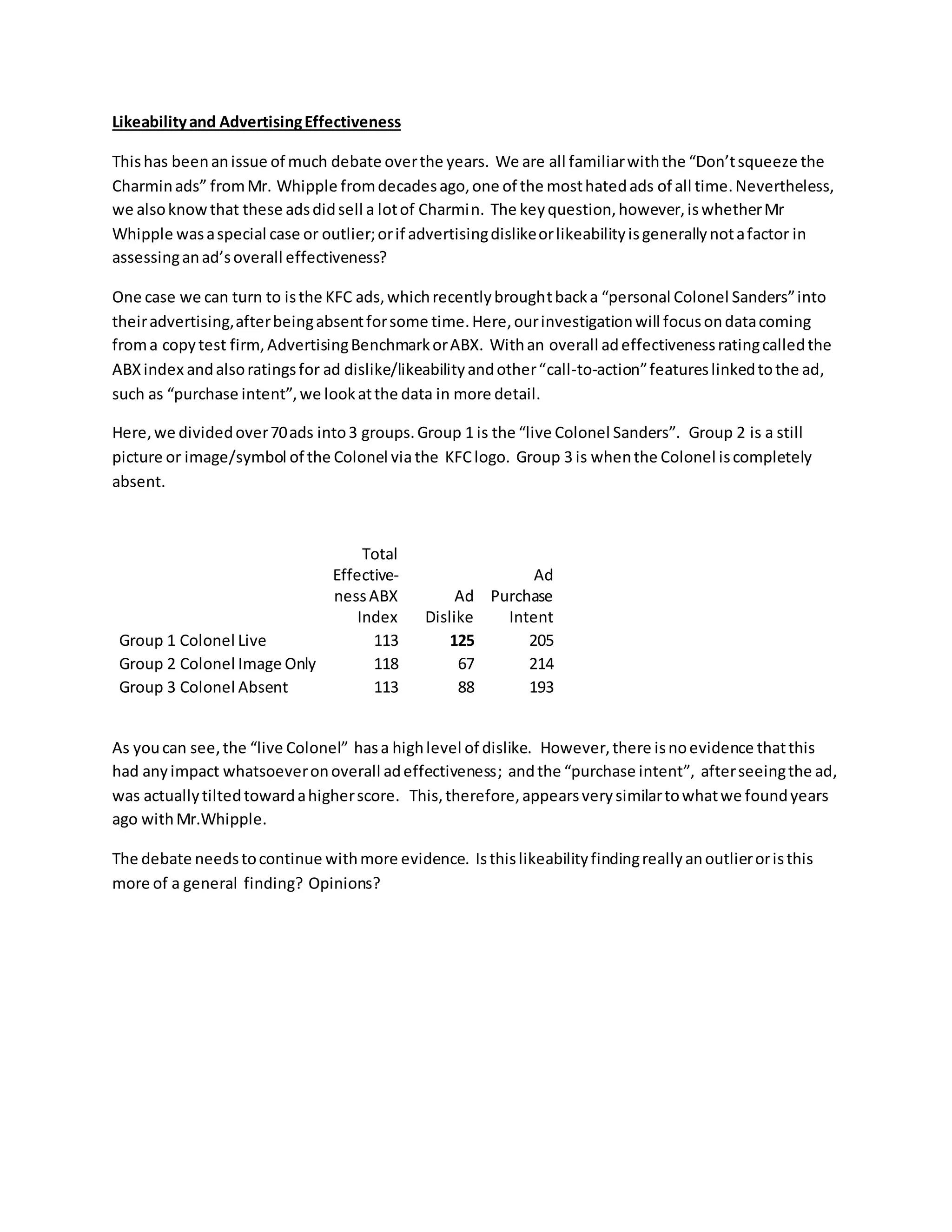 Likeability and advertising effectiveness | PDF