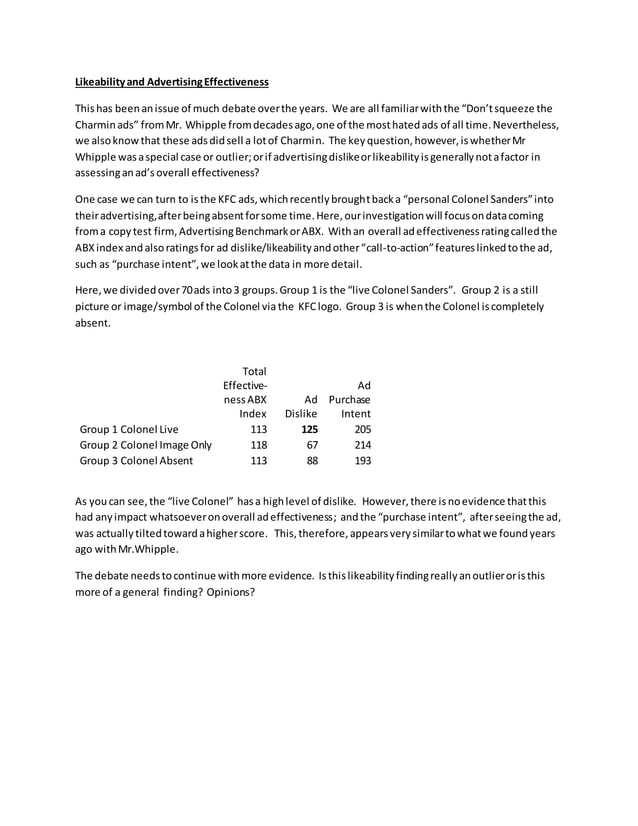 Likeability and advertising effectiveness | PDF