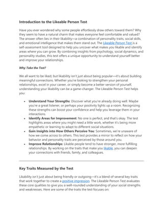 Likeable Person Test.Test your personality | PDF