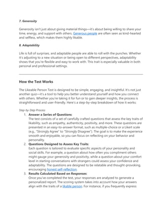 Likeable Person Test.Test your personality | PDF