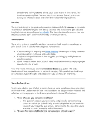 Likeable Person Test.Test your personality | PDF