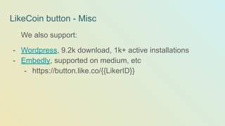 LikeCoin SDK and API sharing | PPT