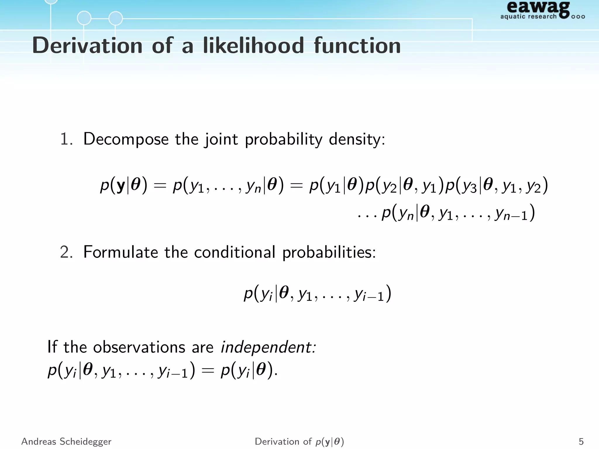 Formulation of model likelihood functions | PPT