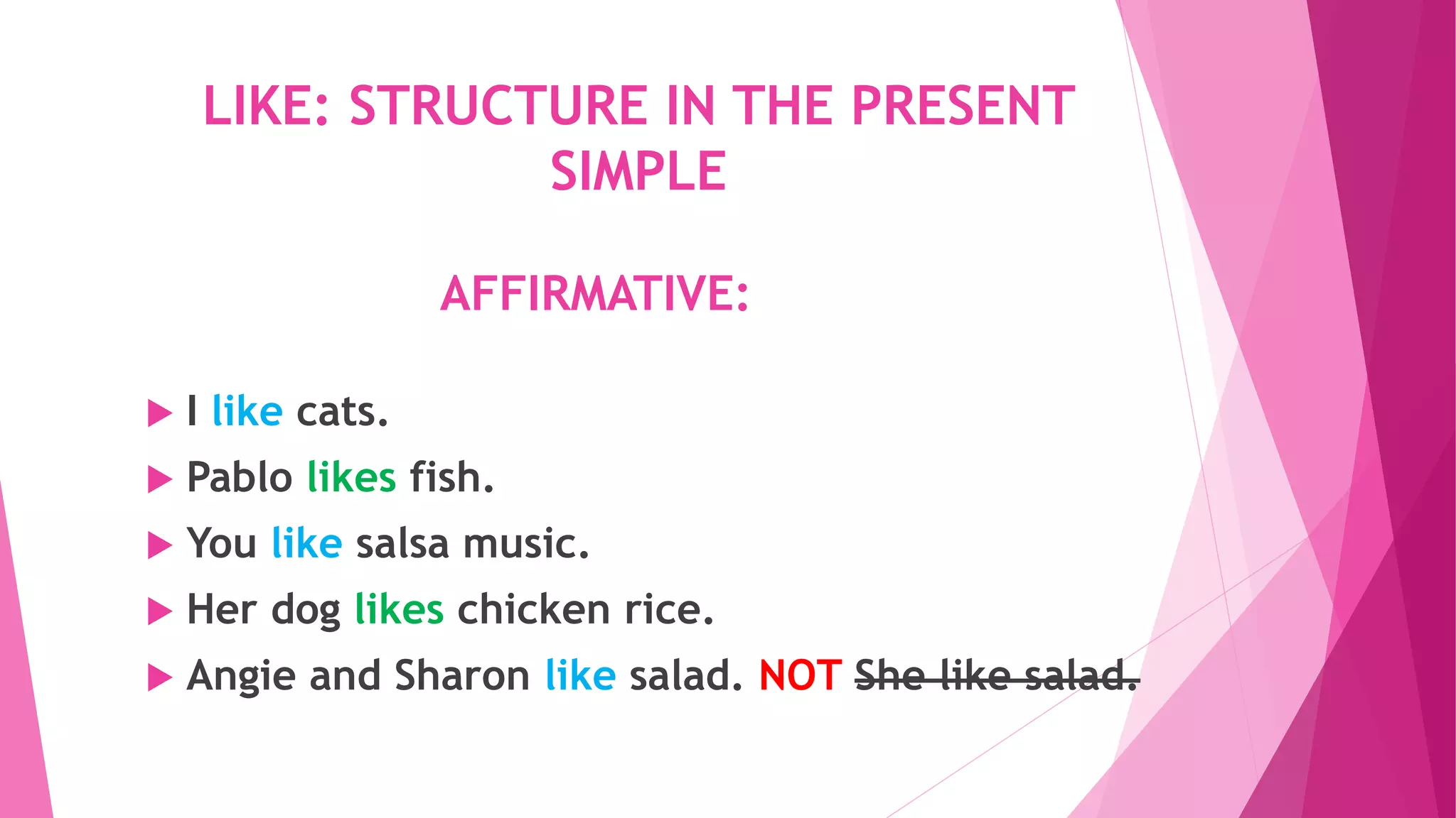 Like present simple | PPTX