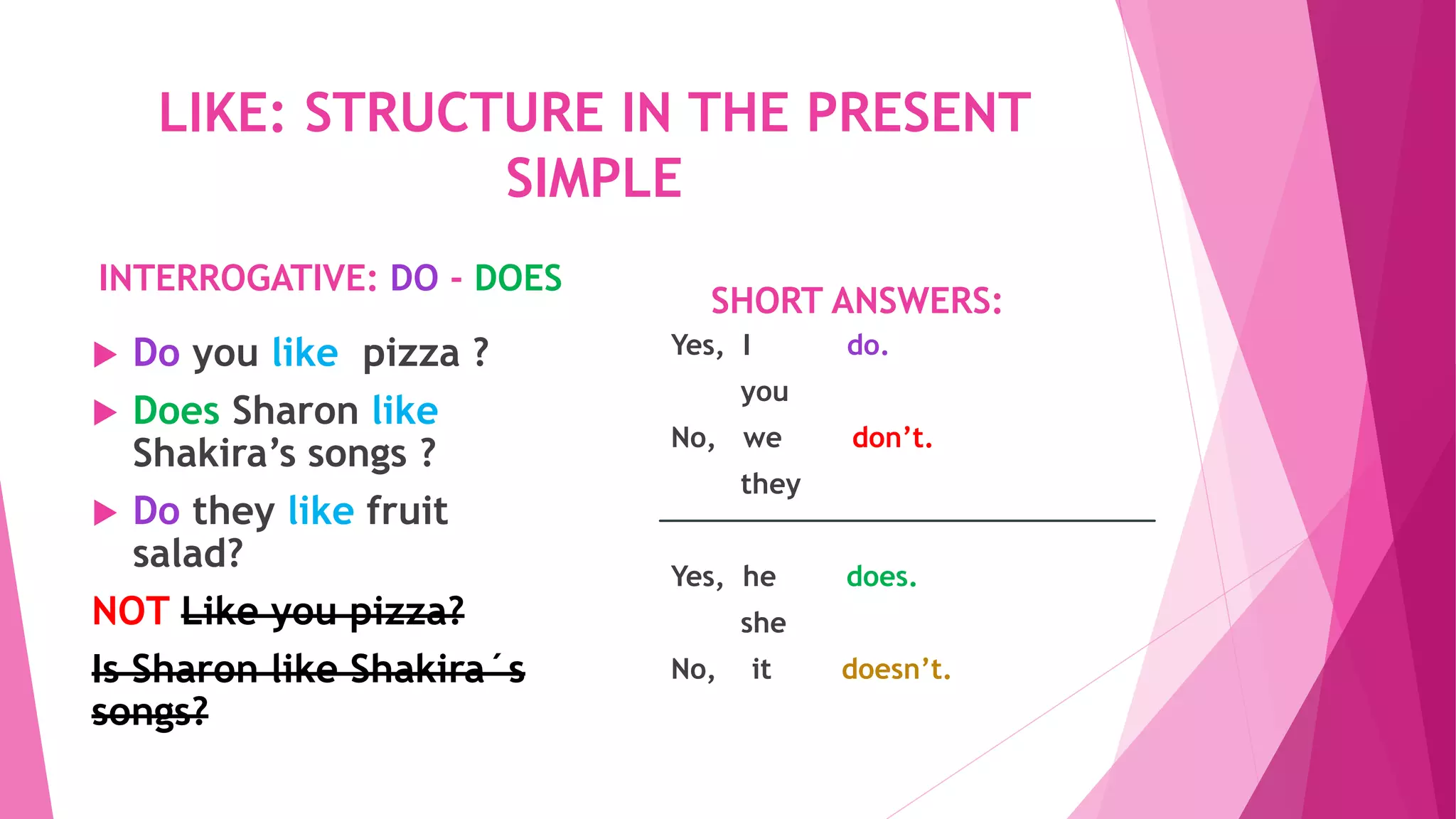 Like present simple | PPTX