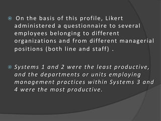 Likert's four systems on leadership | PPTX