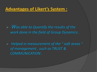 Likert's four systems on leadership | PPTX
