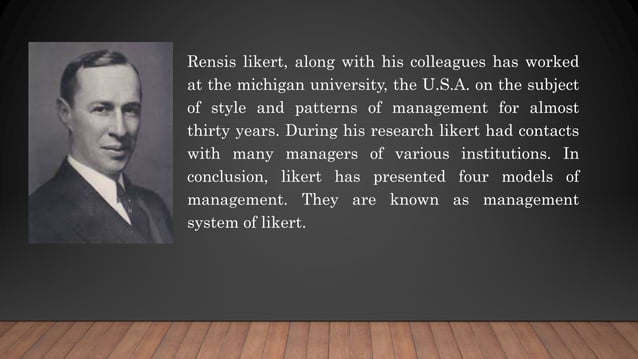 Likert's scale theory | PPTX | Executive Leadership & Management | Business
