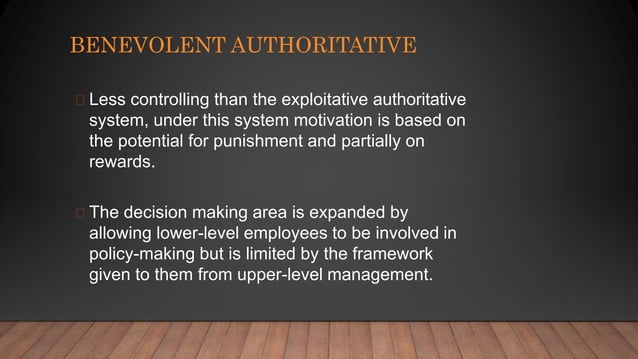 Likert's scale theory | PPTX | Executive Leadership & Management | Business