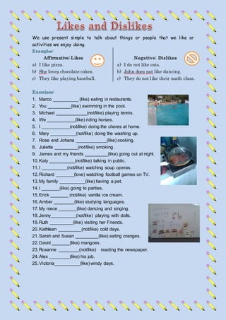 Likes and dislikes | DOCX | Food & Drink