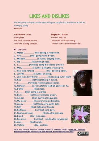 Likes and dislikes | DOCX