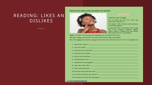LIKES AND DISLIKES, gustos y tambien disgustos | PPT