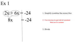 Like terms equations examples | PPTX