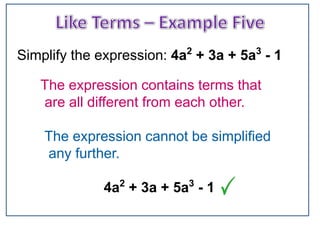 Combining Like Terms Examples