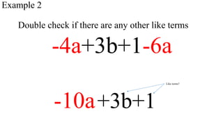 Like terms slide show | PPT