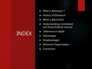 Introduction to Ethereum-the blockchain implementation. | PPTX | Internet | Computing