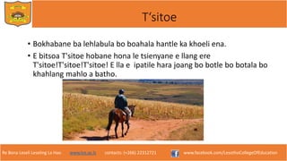 Likhoeli tsa ngoaha | PPTX