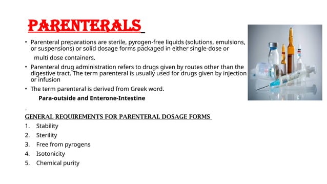 Parenterals ppt | PPT