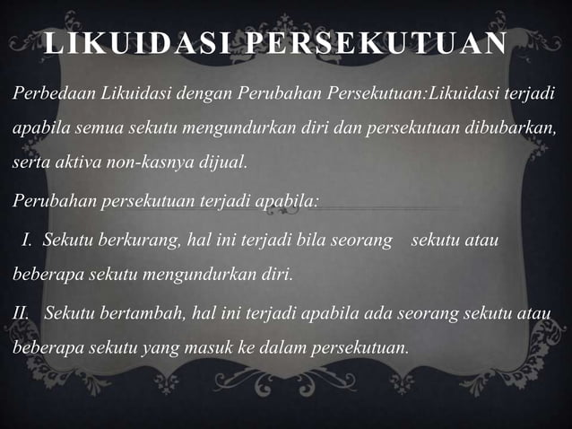 Likuidasi persekutuan | PPTX