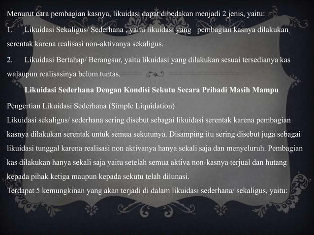 Likuidasi persekutuan | PPTX