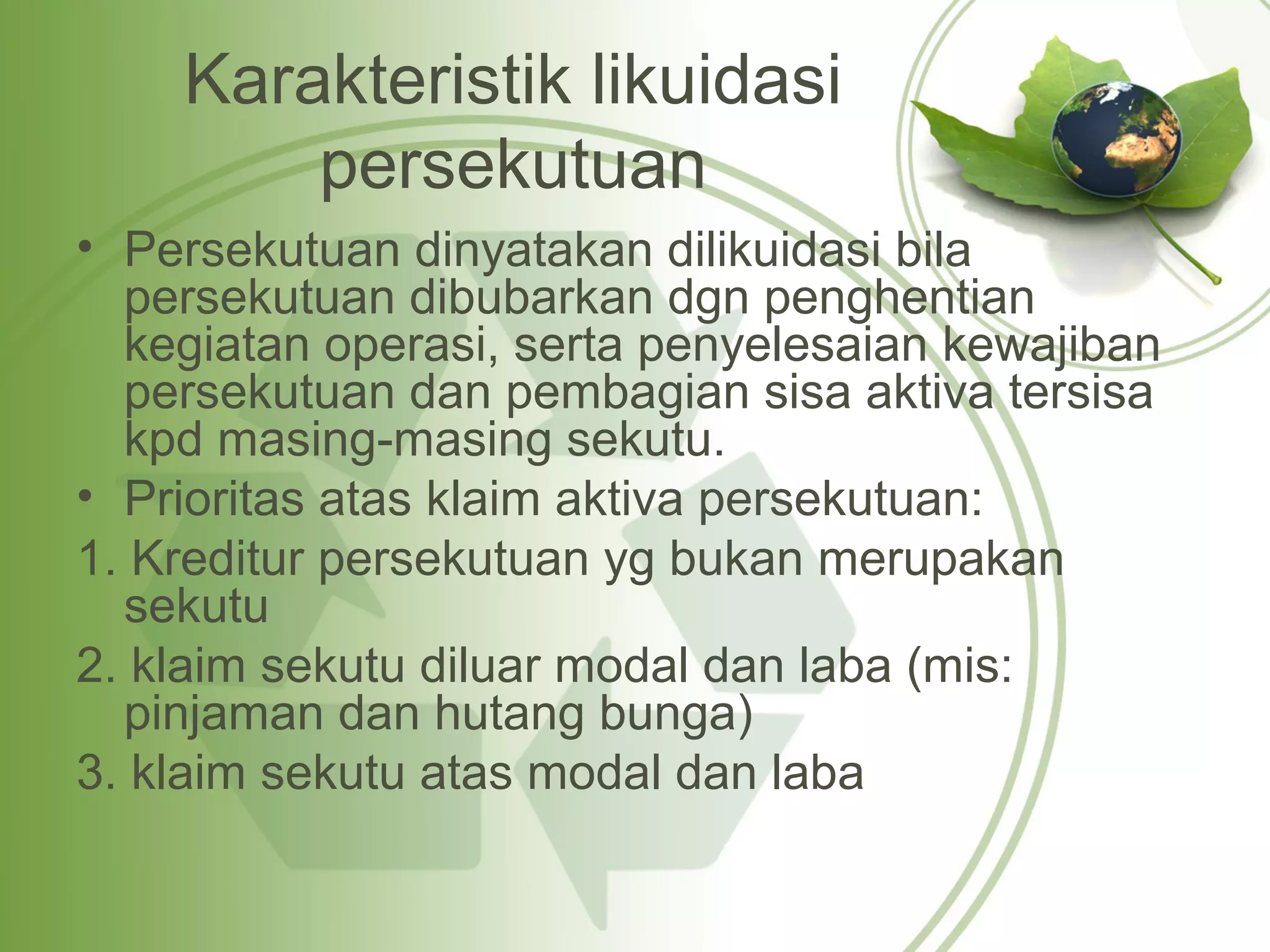 LIKUIDASI PERSEKUTUAN DAN JOINT VENTURE | PPT
