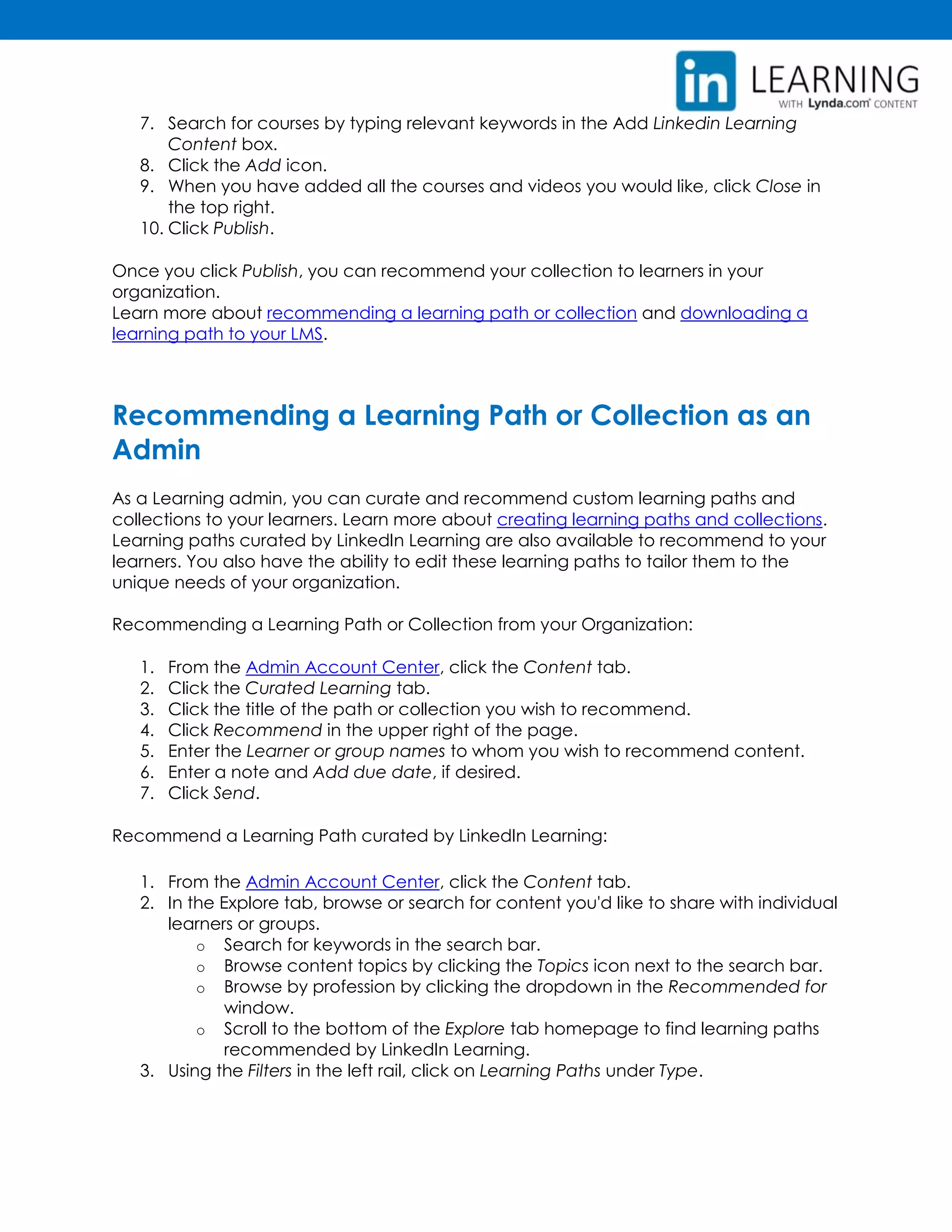 Getting Started as an Administrator in LinkedIn Learning | PDF