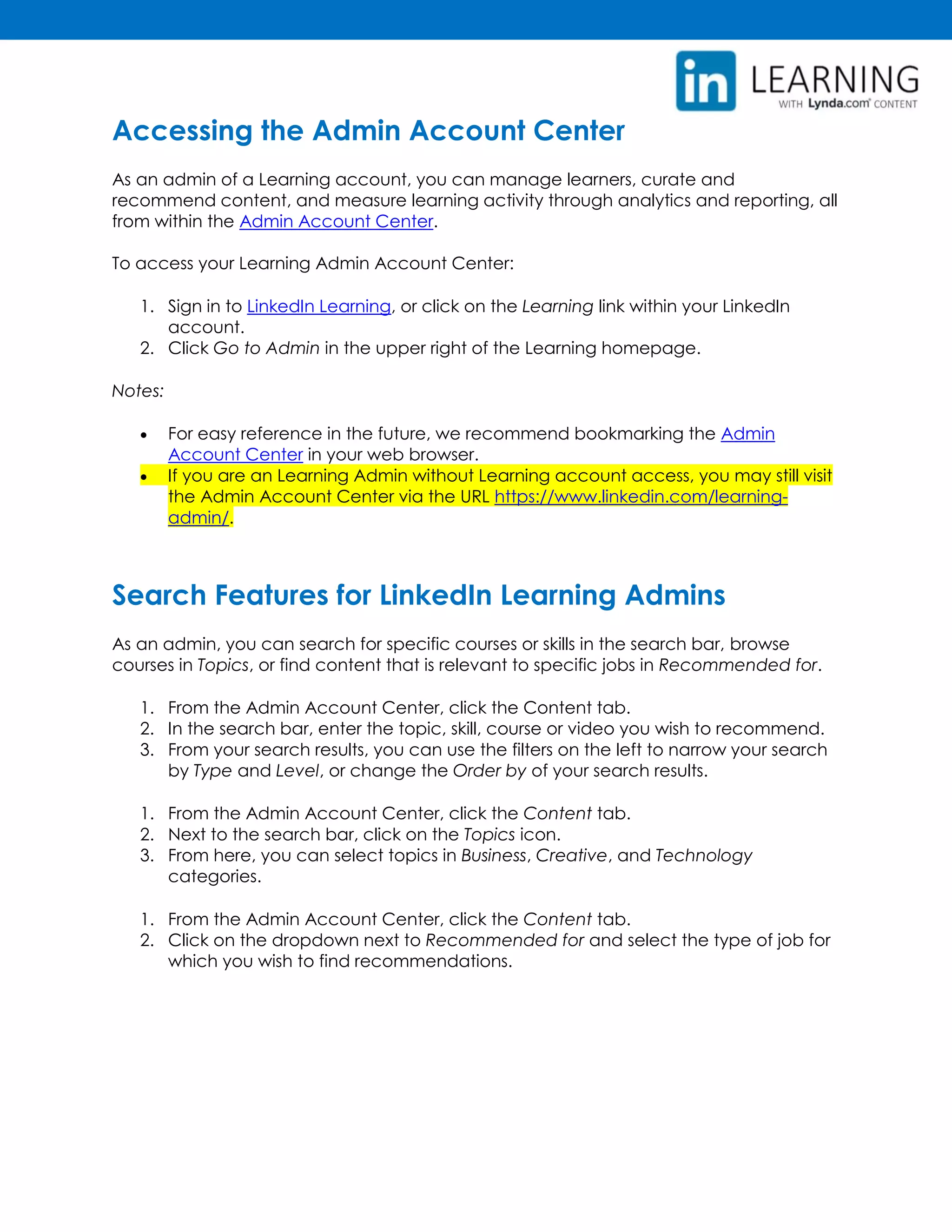 Getting Started As An Administrator In Linkedin Learning Pdf