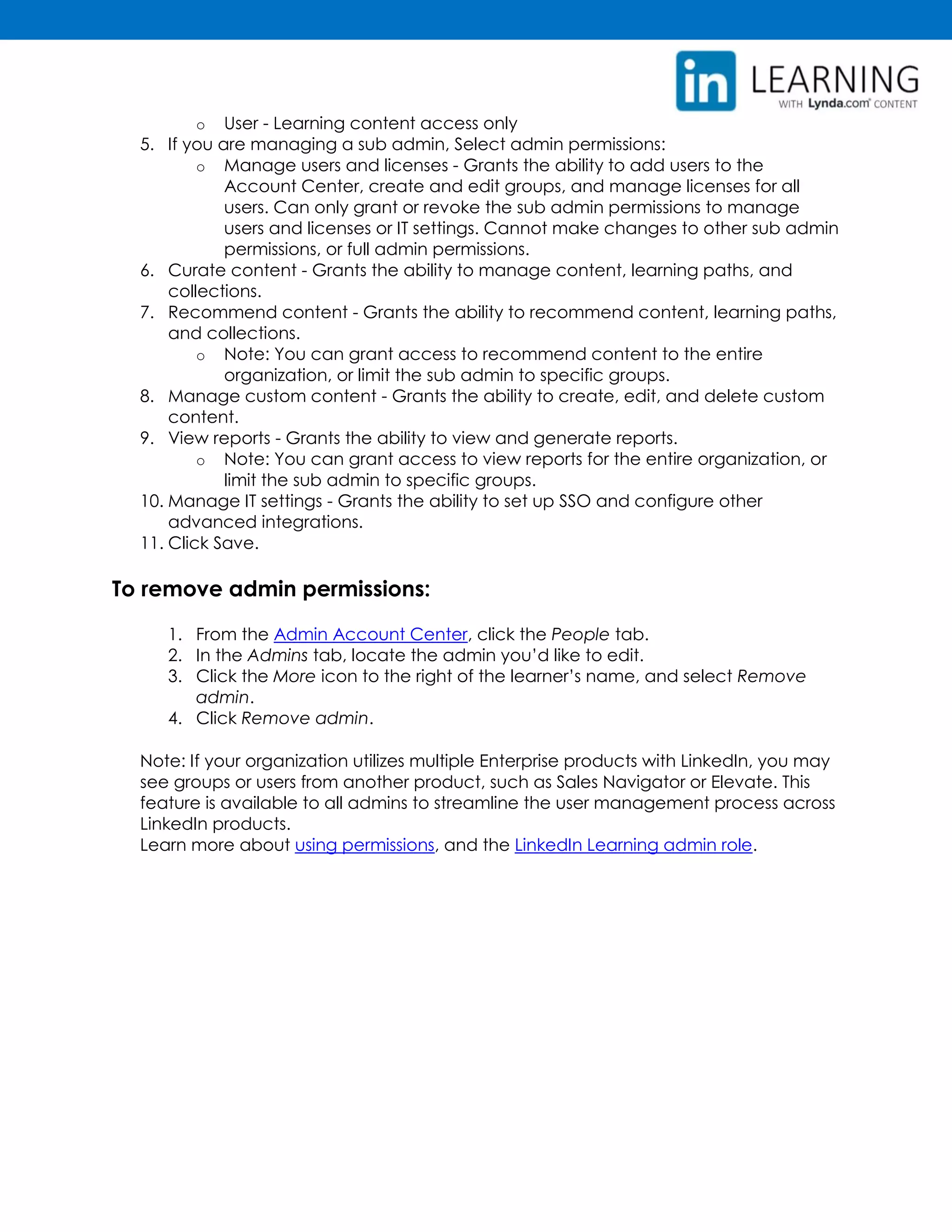 Getting Started as an Administrator in LinkedIn Learning | PDF