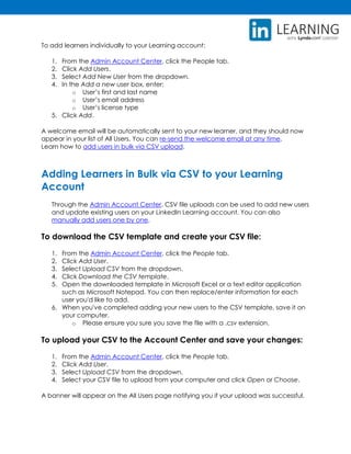 Getting Started as an Administrator in LinkedIn Learning | PDF