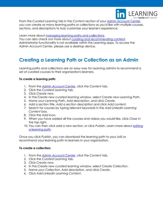 Getting Started as an Administrator in LinkedIn Learning | PDF