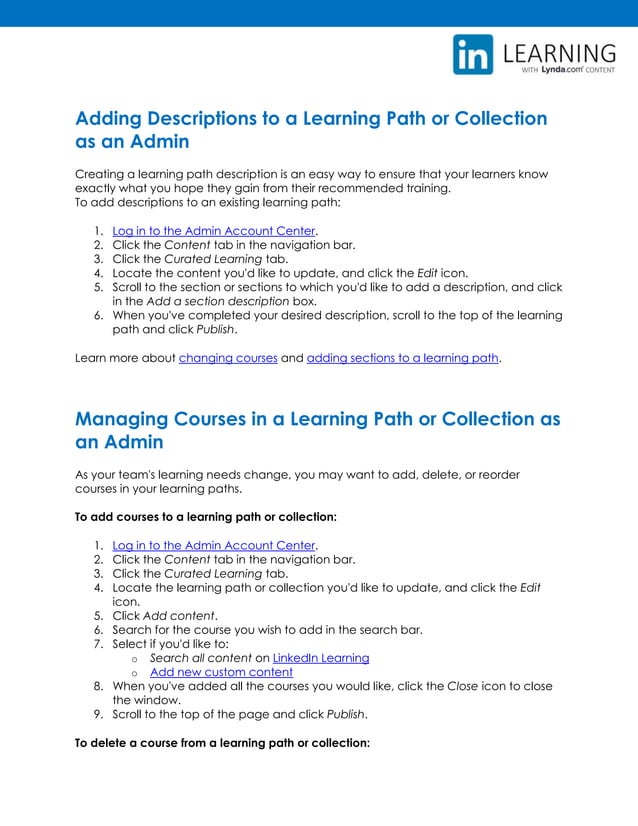 Getting Started as an Administrator in LinkedIn Learning | PDF