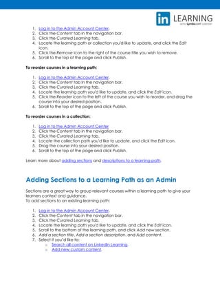 Getting Started as an Administrator in LinkedIn Learning | PDF