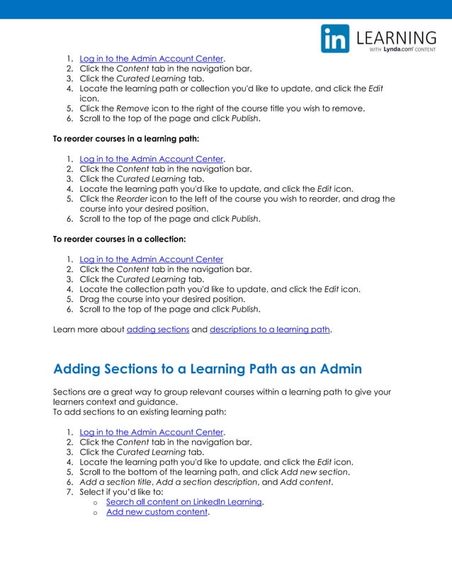 Getting Started as an Administrator in LinkedIn Learning | PDF