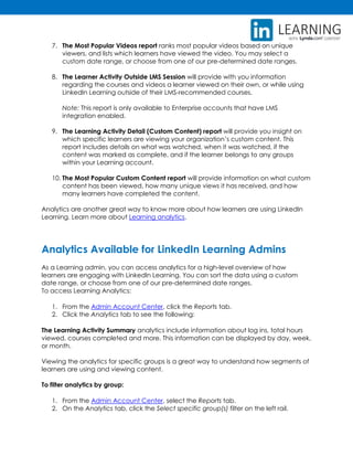 Getting Started as an Administrator in LinkedIn Learning | PDF