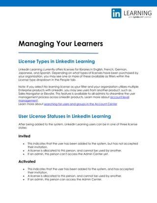 Getting Started as an Administrator in LinkedIn Learning | PDF