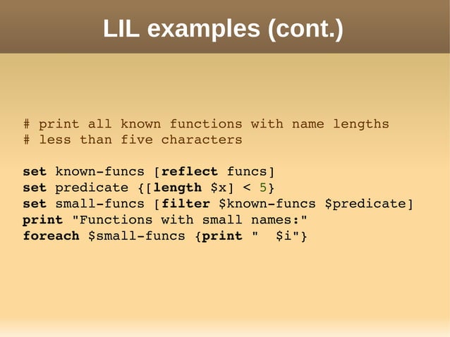 LIL Presentation | PDF | Programming Languages | Computing