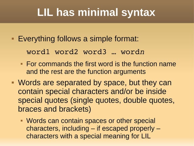 LIL Presentation | PDF | Programming Languages | Computing