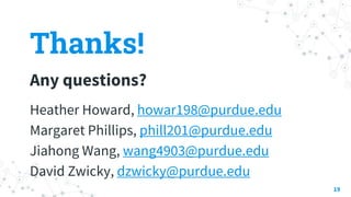 Howard, H., Phillips, M., Wang, J. & Zwicky, D. Workplace Information ...