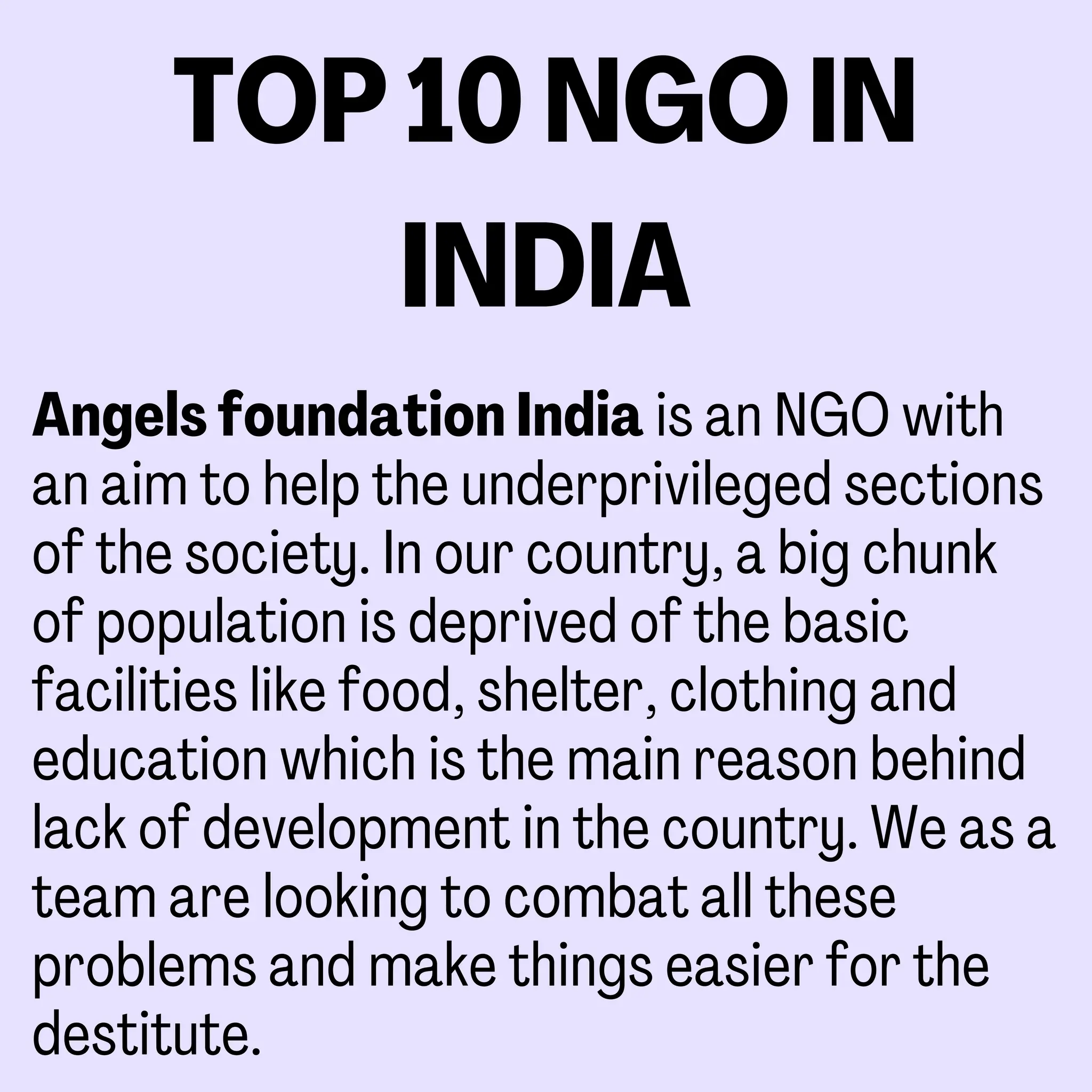 top 10 ngo in india Angel Foundation NGO | PDF