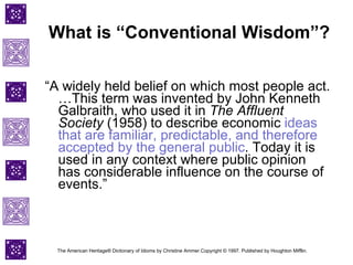 Testing Conventional Wisdom | PPT